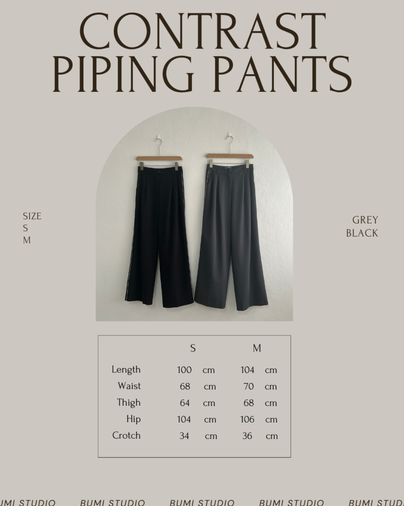 Contrast Piping Pants in Black – Bumi Studio